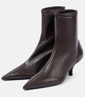 TOTEME Leather Sock Boots - Brown