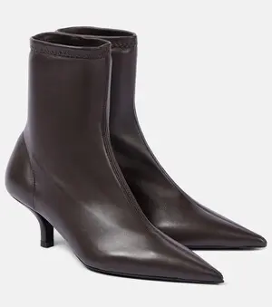 TOTEME Leather Sock Boots - Brown