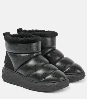 JIMMY CHOO Xan Shearling-lined Snow Boots - Black