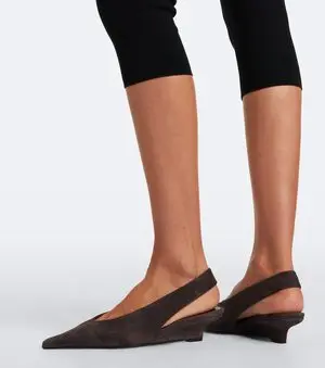 TOTEME Suede Wedges - Brown