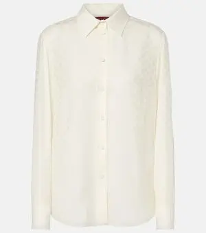 Gucci Gg Silk Crêpe Shirt - White