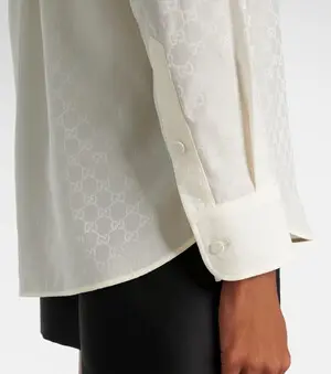 Gucci Gg Silk Crêpe Shirt - White