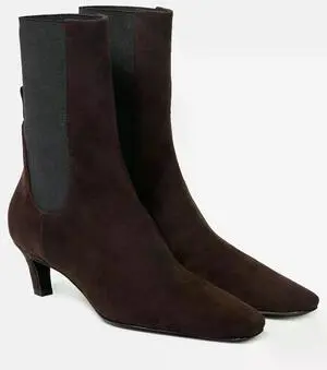 TOTEME Suede Ankle Boots - Brown
