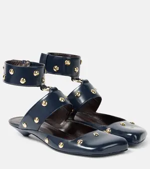Chloé Jade Studded Leather Sandals - Blue