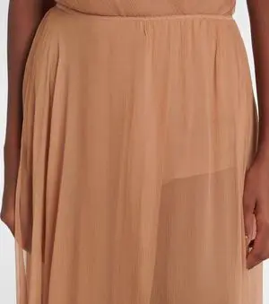 Chloé Silk Muslin Midi Skirt - Pink