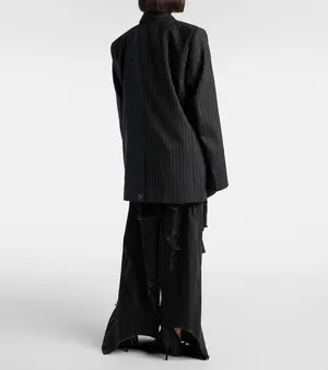 Vetements Pinstripe Wool Blazer - Blue