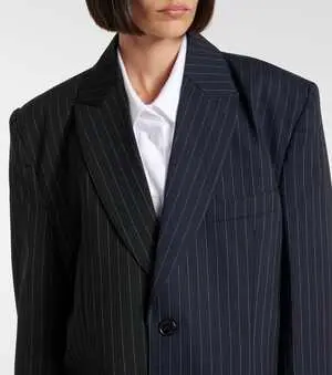 Vetements Pinstripe Wool Blazer - Blue