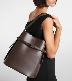 TOTEME Leather Bucket Bag - Brown
