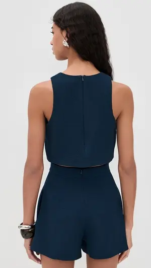 Black Halo Sanibel Two-piece Romper - Bluestone