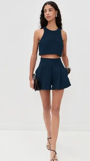 Black Halo Sanibel Two-piece Romper - Bluestone