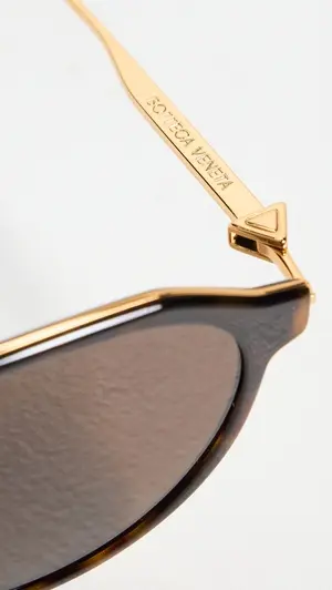 Bottega Veneta Thin Triangle Oval Sunglasses
