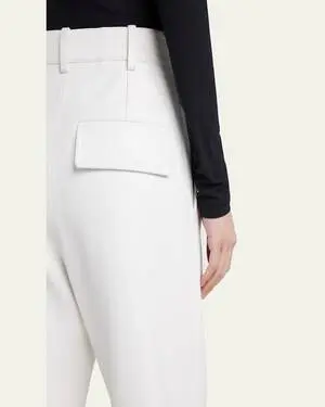 Bottega Veneta Napa Leather Rounded Leg Trousers