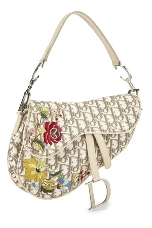 Dior Embroidered Floral Saddle Bag