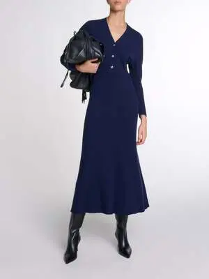 Maje Knit Maxi Dress - Navy