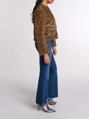 Maje Cropped Faux Fur Jacket