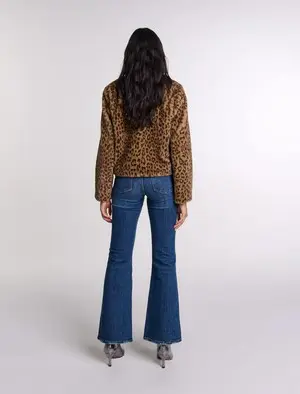 Maje Cropped Faux Fur Jacket