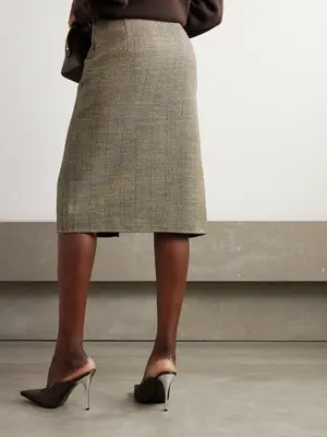 Stella McCartney Cutout Herringbone Wool-tweed Midi Skirt