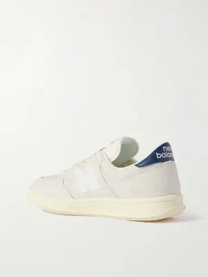 NEW BALANCE T500 Leather-trimmed Suede And Nubuck Sneakers - Neutrals
