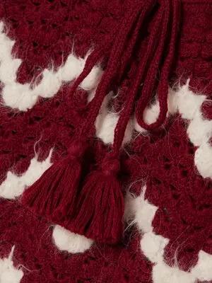 Escvdo Safi Scalloped Crocheted Alpaca Midi Skirt
