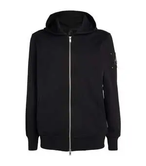 Moose Knuckles Logo Zip-up Hoodie - Black