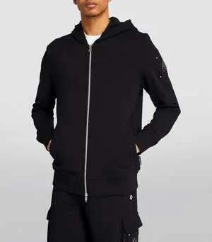 Moose Knuckles Logo Zip-up Hoodie - Black