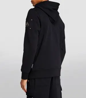Moose Knuckles Logo Zip-up Hoodie - Black