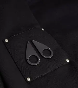 Moose Knuckles Logo Zip-up Hoodie - Black