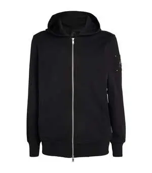 Moose Knuckles Logo Zip-up Hoodie - Black