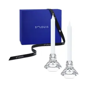 SAINT LOUIS Folia Small Candlestick, Set Of 2