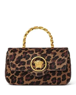 Versace La Medusa Mini Calf Hair Bag - Brown Mocha