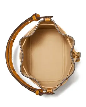 Tory Burch T Monogram Leather Bucket Bag