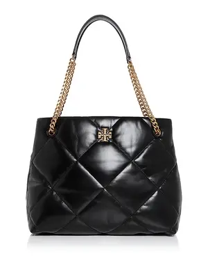 Tory Burch Kira Diamond Quilt Leather Tote - Black