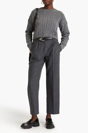 Maje Wool-blend Felt Trousers