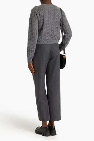 Maje Wool-blend Felt Trousers