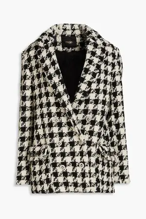 Maje Houndstooth Bouclé-tweed Blazer