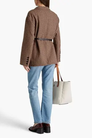 Maje Belted Houndstooth Blazer