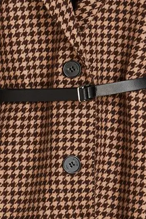 Maje Belted Houndstooth Blazer