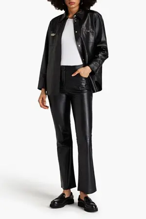 Maje Leather Bootcut Trousers