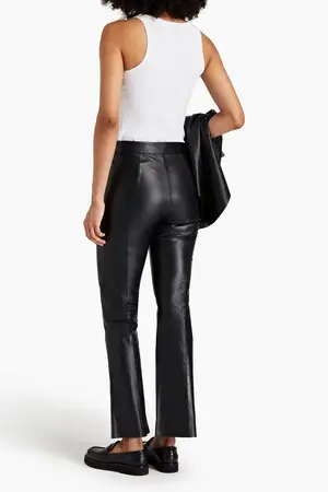Maje Leather Bootcut Trousers