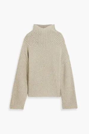 Loulou De Saison Loulou Studio Bera Oversized Ribbed Cashmere Turtleneck Sweater - Beige