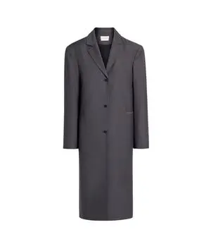 Loulou De Saison Loulou Studio Wool-Crepe Coat - Dark Gray