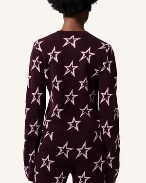 Perfect Moment Chalet Star Print Wool Cardigan