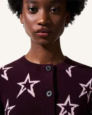 Perfect Moment Chalet Star Print Wool Cardigan