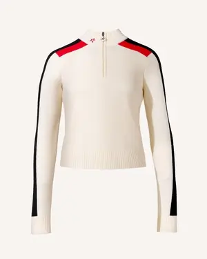 Perfect Moment La Tour Merino Wool Quarter-zip - Snow-white