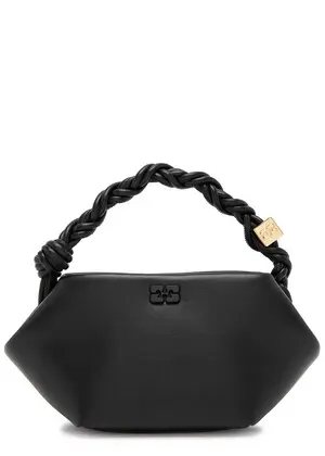 GANNI Bou Mini Leather Top Handle Bag - Black