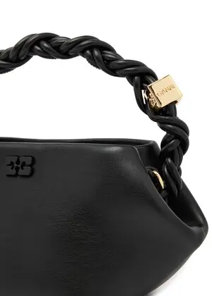 GANNI Bou Mini Leather Top Handle Bag - Black