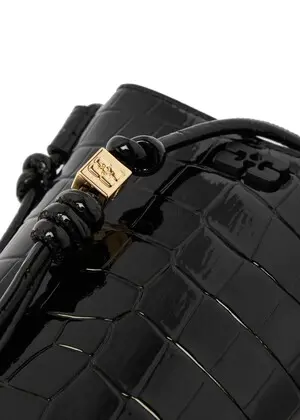 GANNI Crocodile-effect Leather Cross-body Bag