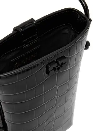 GANNI Crocodile-effect Leather Cross-body Bag