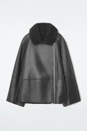 Cos Oversized Shearling Aviator Jacket
