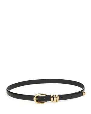 Madewell Triple Keeper Leather Belt - Black/gold